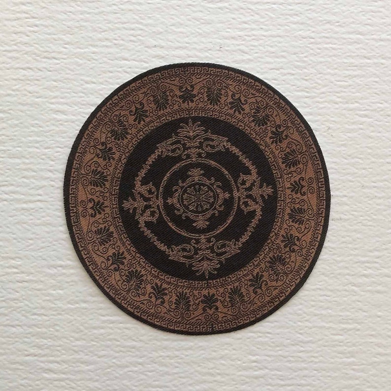 Miniature Elegant Round Chocolate and Coffee Colored Rug in | Etsy