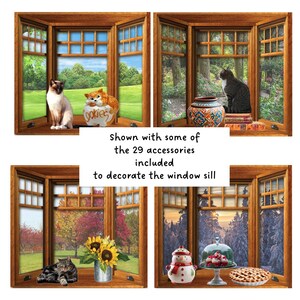 Dollhouse Miniature Bay Window With Seasonal Views and Accessories ...