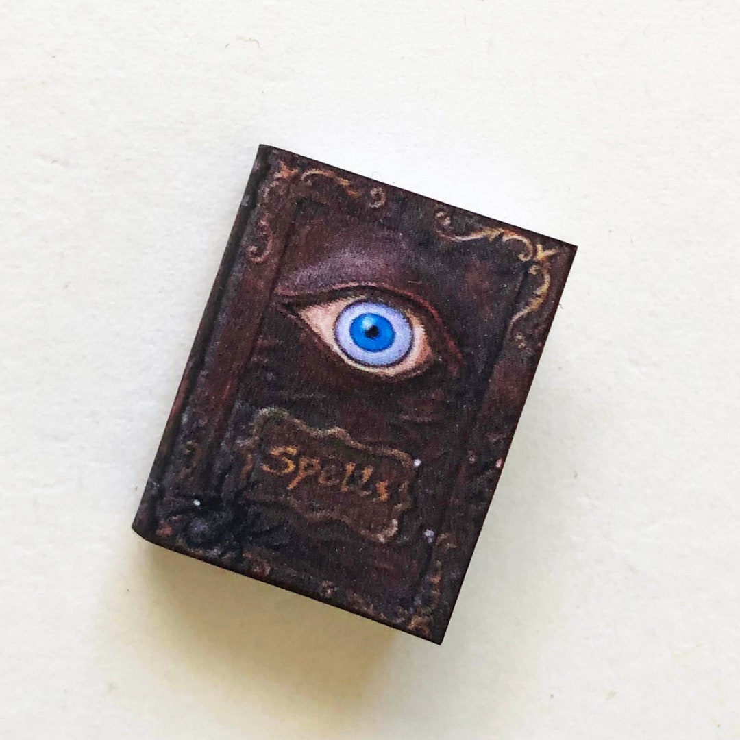 Miniature Book of Spells With Eye in 1:12 Scale for Dollhouse - Etsy