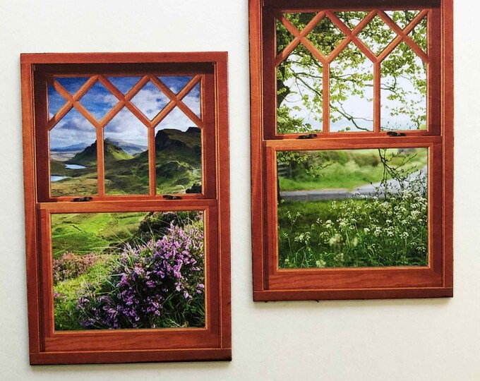 Miniature PAPER Windows With Views of Scottish and English Landscapes ...