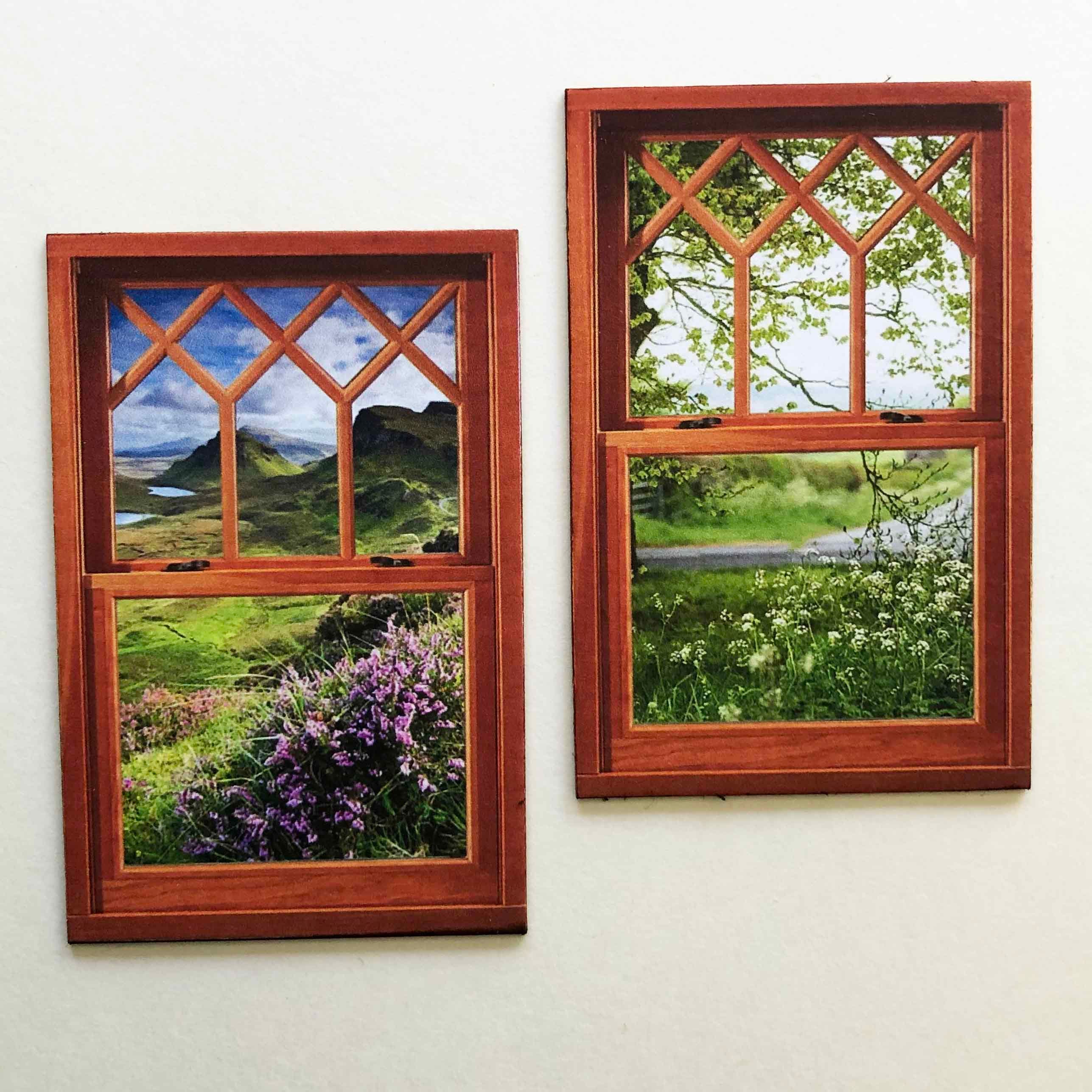 Miniature PAPER Windows With Views of Scottish and English Landscapes ...