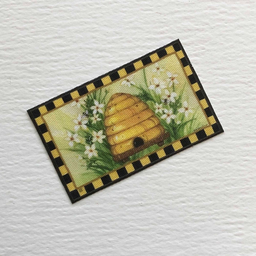 Miniature Bee Skep Design Rug in in Black and Yellow in Several Sizes ...