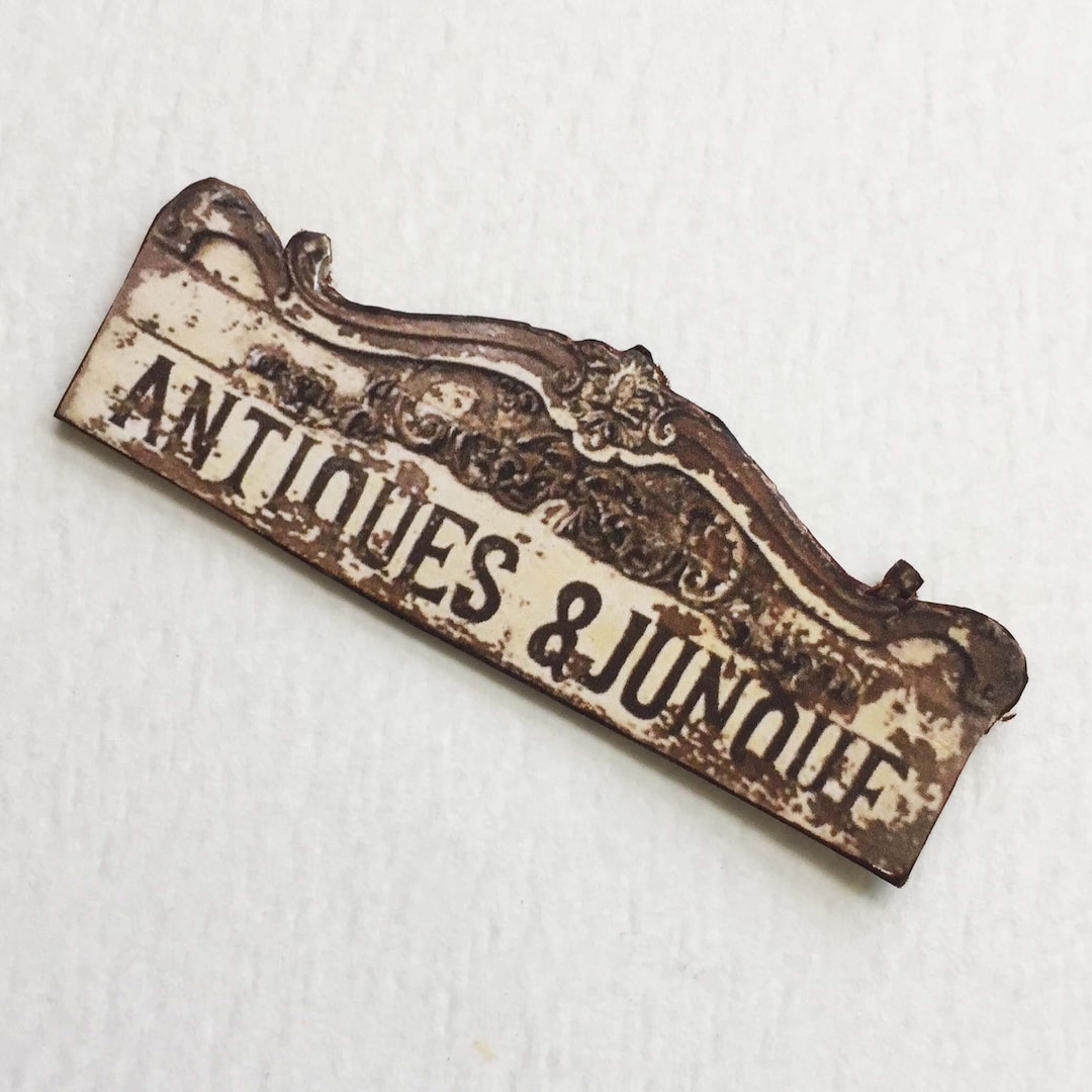 Miniature Antiques & Junque Aged and Grungy PAPER Sign - Etsy