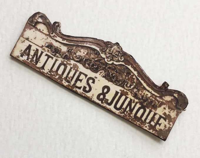 Miniature Antiques & Junque Aged and Grungy PAPER Sign - Etsy