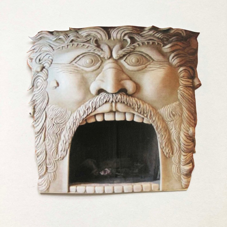 Miniature Spooky Ogre Face PAPER Faux Fireplace Front - Etsy