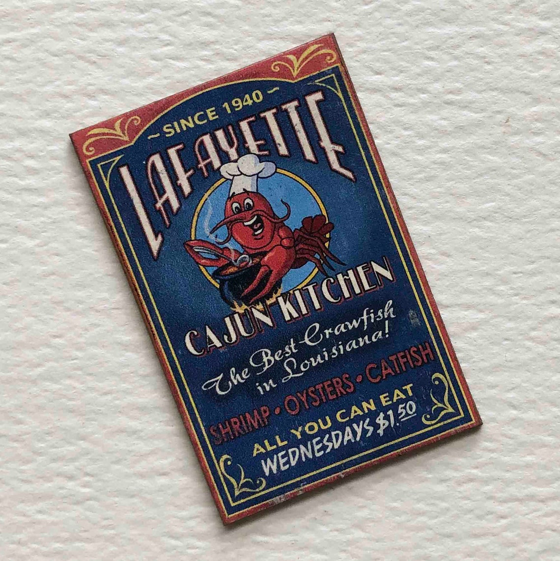 Miniature Cajun Kitchen Louisiana Crawfish Restaurant Vintage and Aged ...