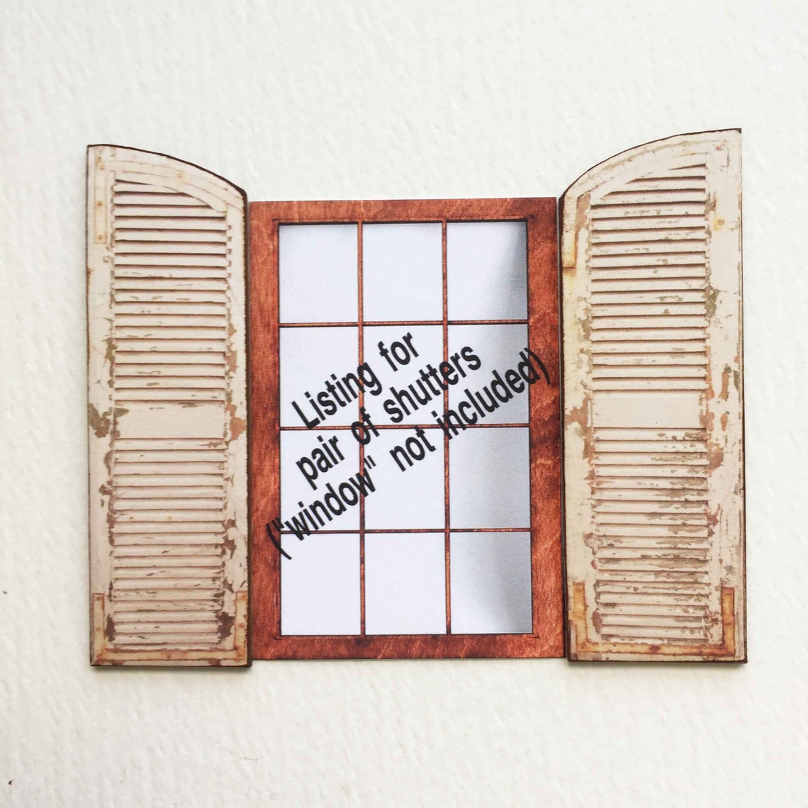 Miniature Faux Shabby Shutter Pair for Dollhouse Windows in a - Etsy