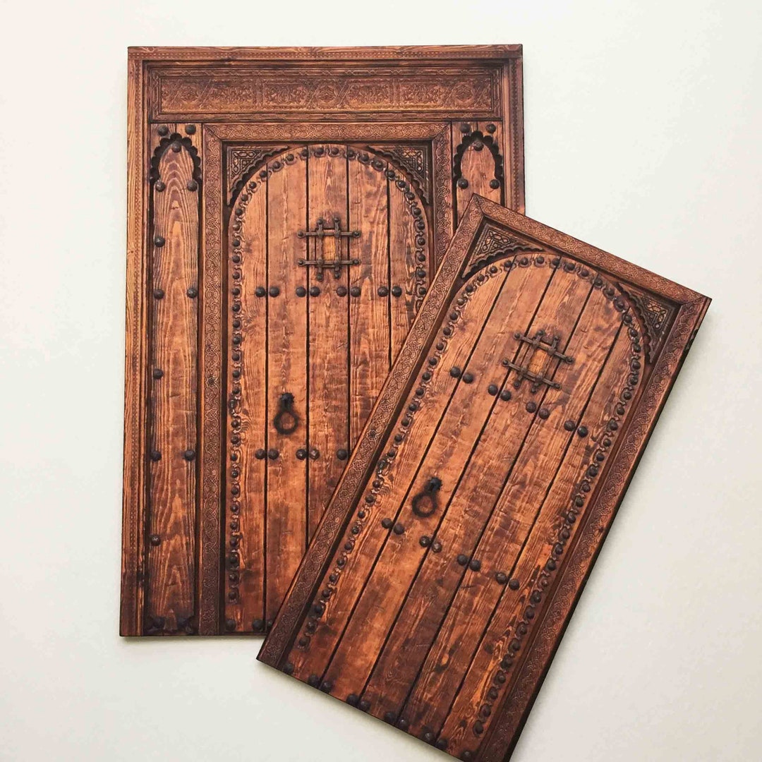 Miniature Massive Oak Door Wood Look Paper Faux Prop Door With or ...