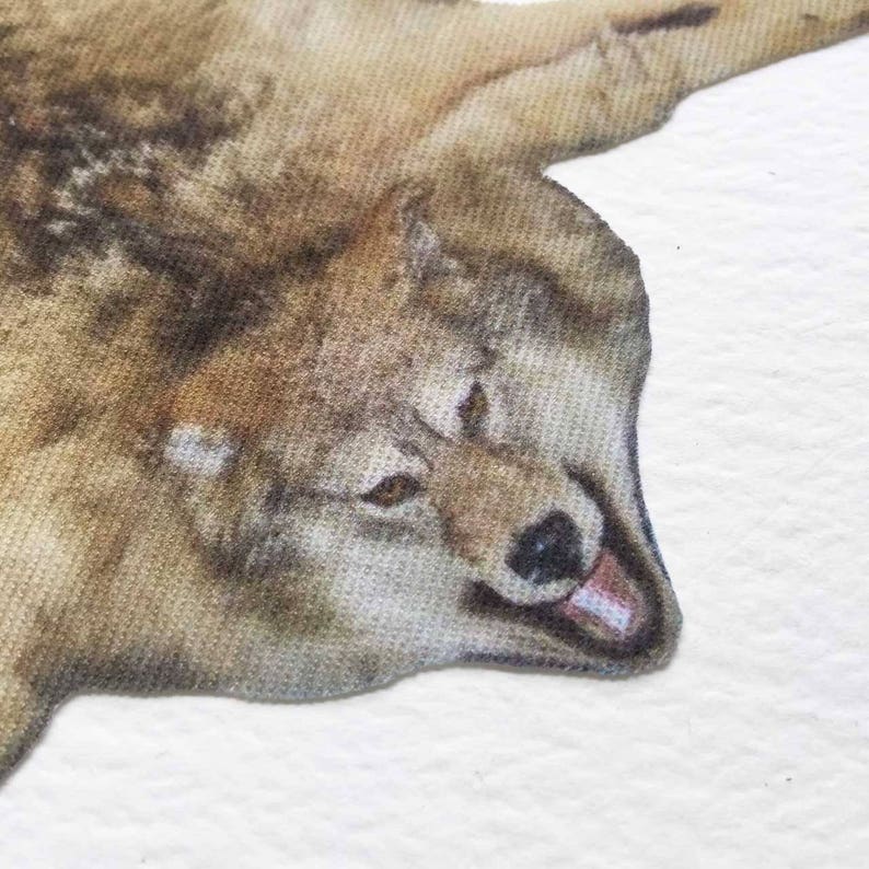 Miniature Faux Wolf Dire Wolf Pelt Velvet PAPER Hide Rug in - Etsy