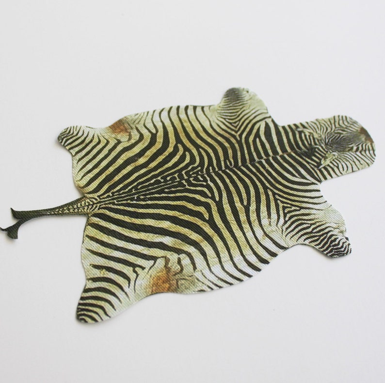 Miniature Faux Zebra Hide Velvet Paper Rug for Dollhouse in | Etsy