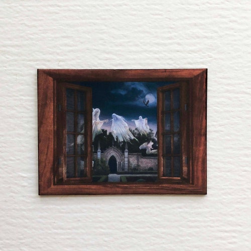 Faux Miniature Arched Castle PAPER Window With View of Flying - Etsy