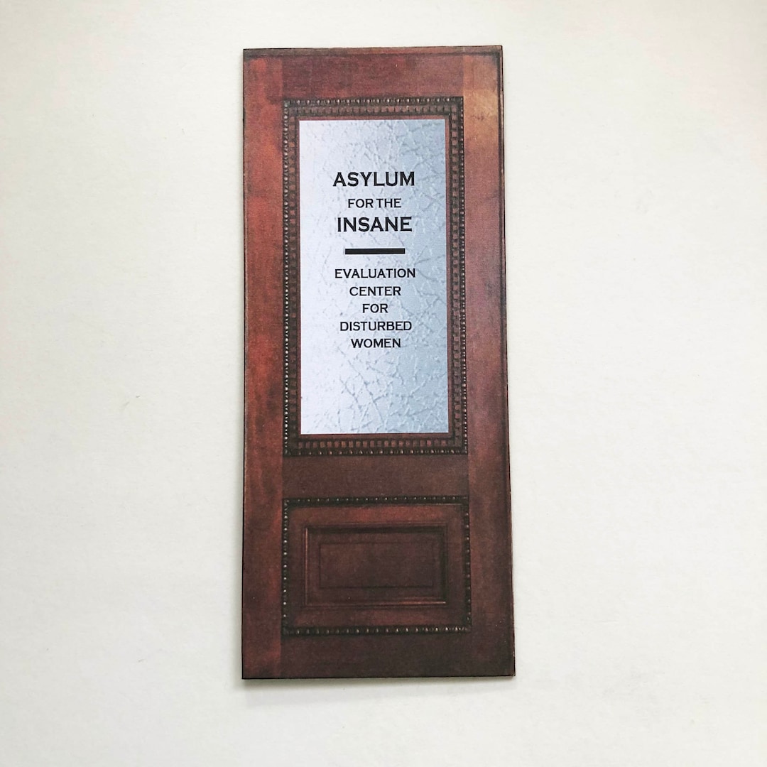 Miniature Asylum for the Insane Door Wood Look Design Faux Paper Prop ...