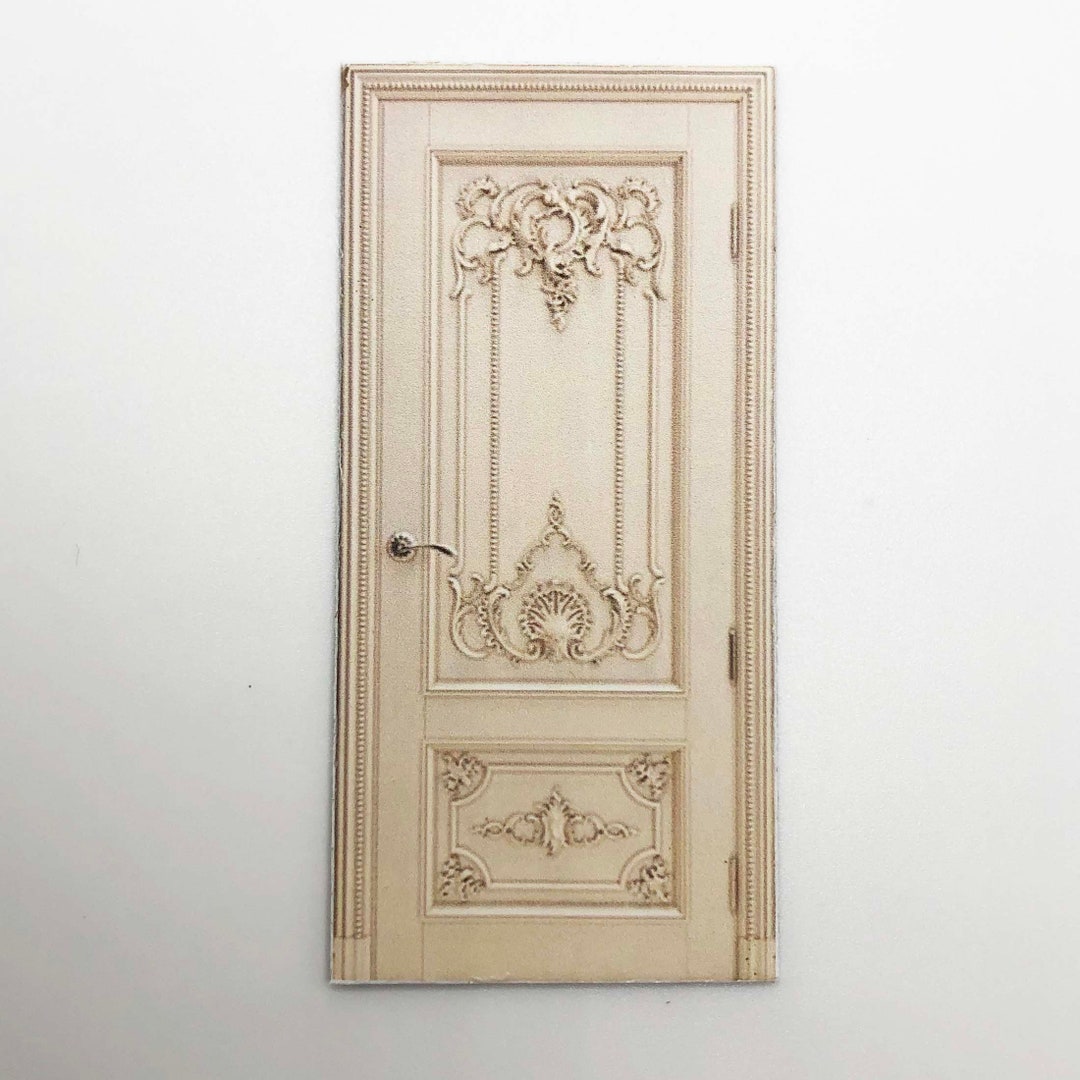 Miniature Ornate Cream Door Reproduction, PAPER Diorama Prop (1/48, 1/ ...