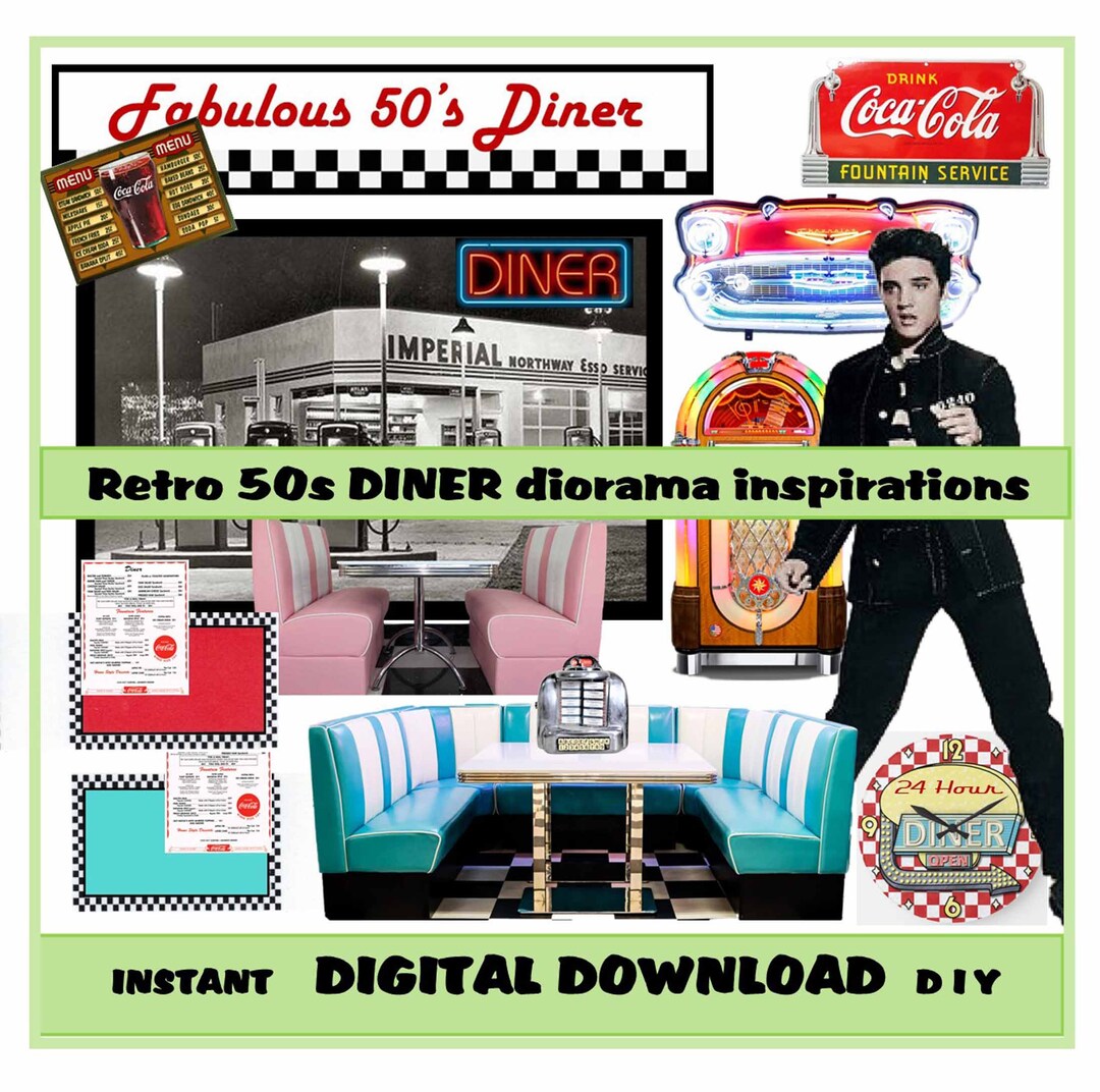 Retro 50s Diner Props: 1/24 & 1/12 Scale (digital Download) - Etsy