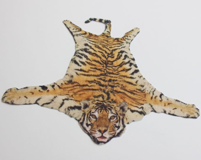 Miniature Faux Tiger Skin Velvet PAPER Rug for Dollhouse in 1:12 or ...