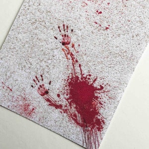 Miniature Crime Scene Rectangular Rug With Bloody Handprints - Etsy