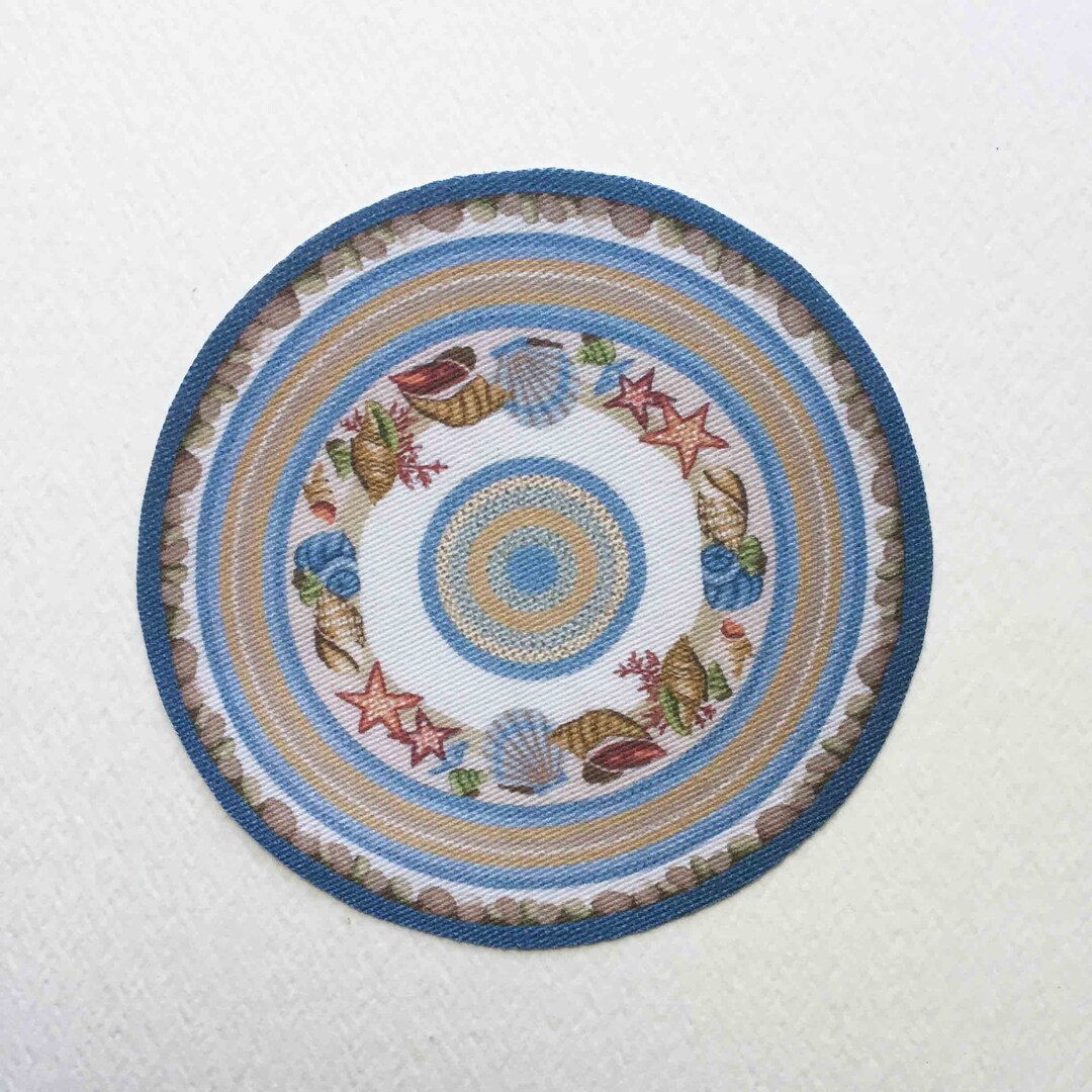 Miniature Seashell Round Rug: Coastal Beachy Braided Look (1/24, 1/12 ...