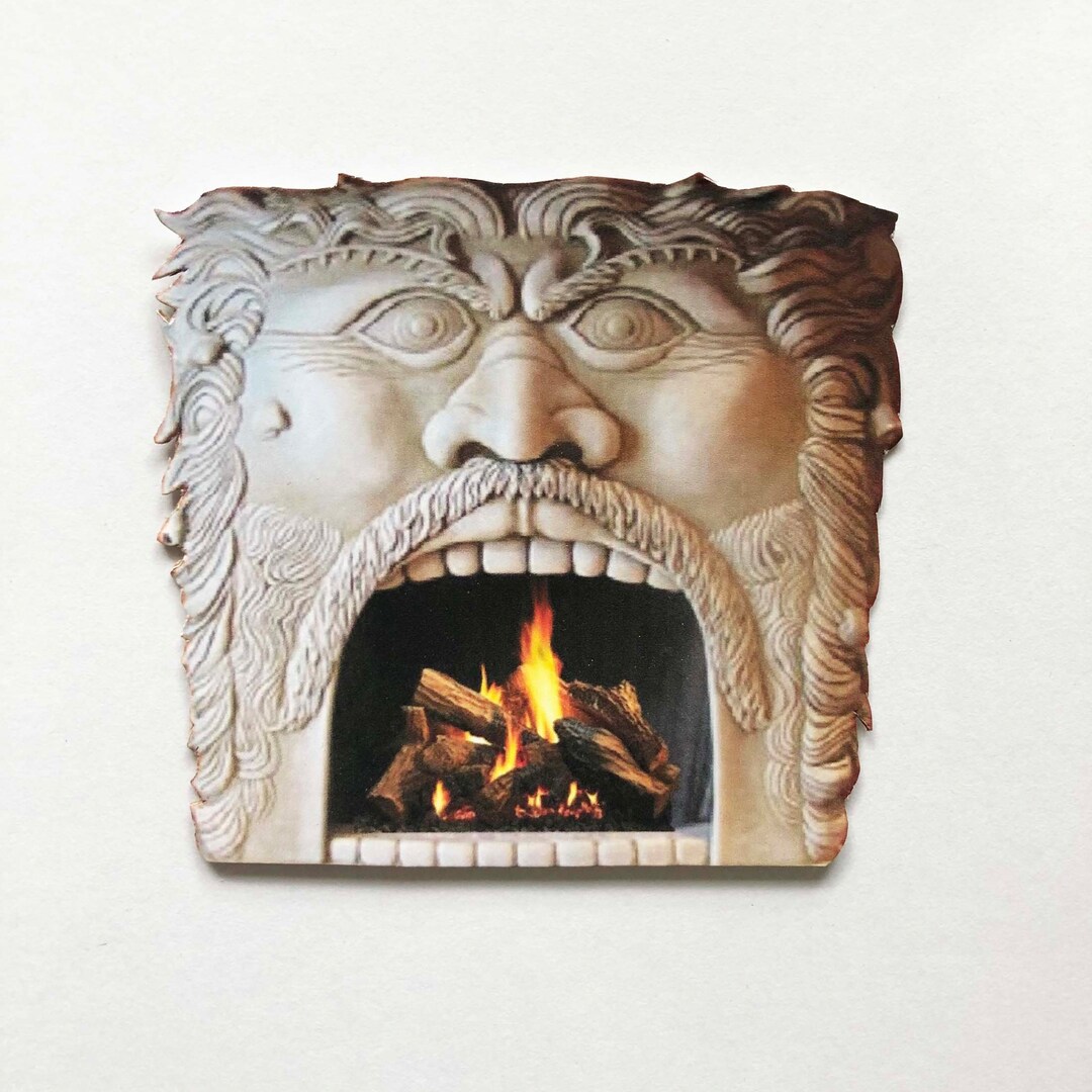 Miniature Spooky Ogre Face PAPER Faux Fireplace Front - Etsy