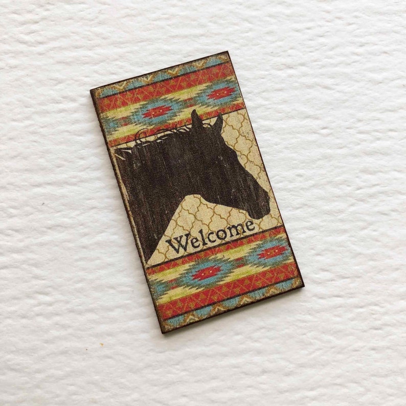 Miniature Welcome Sign With Horse for Dollhouse Equestrian - Etsy
