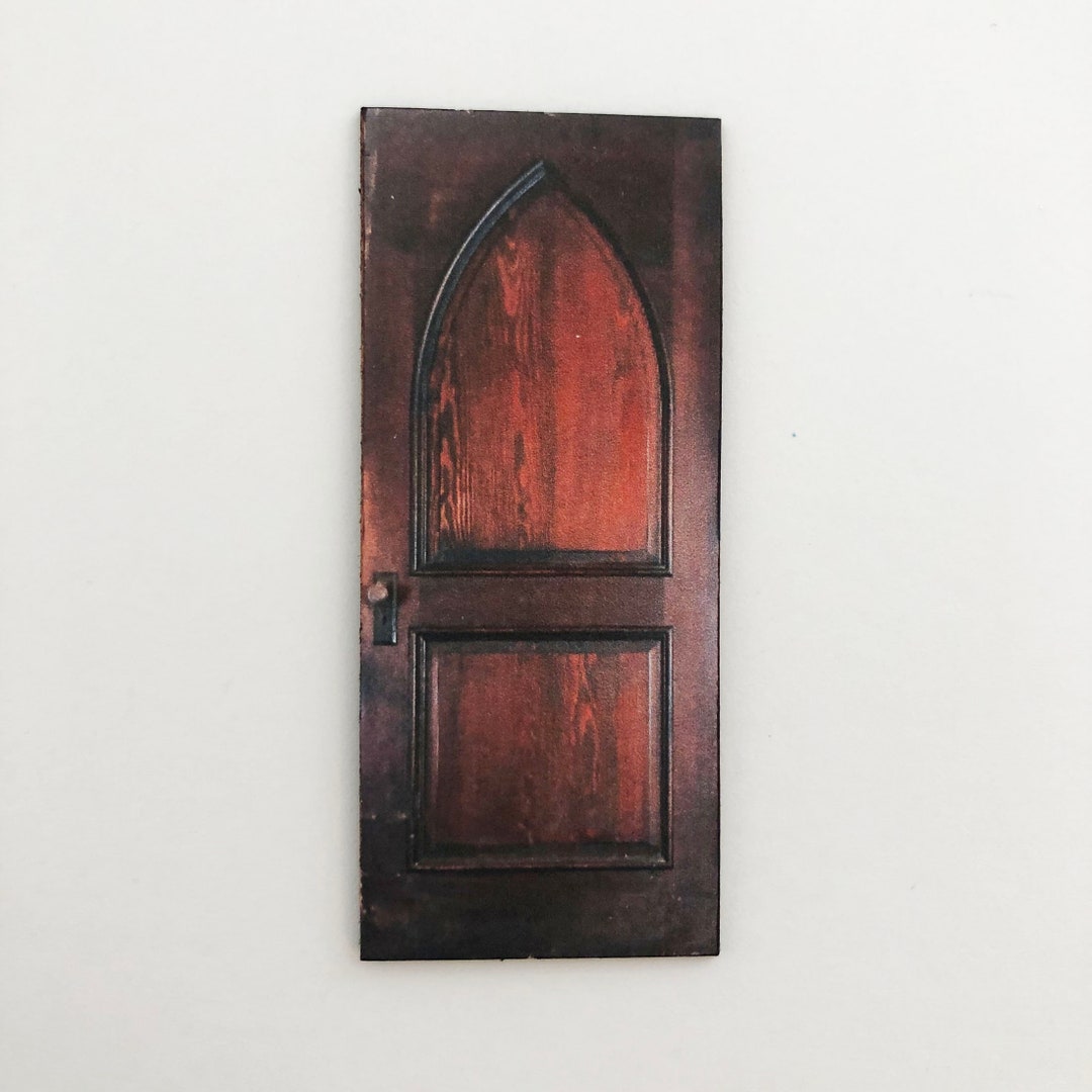 Miniature Gothic Wood Look Faux Prop PAPER Door in Several Scale Sizes ...