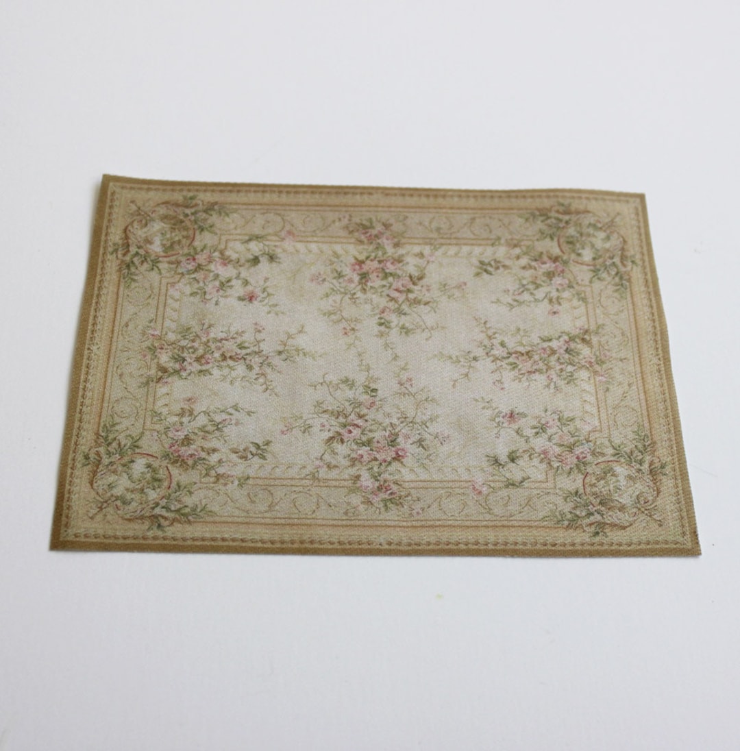 Miniature Rug Shabby French Glory in Sizes for Most Miniature Scale ...