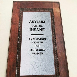 Miniature Asylum for the Insane Door Wood Look Design Faux Paper Prop ...