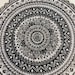 Miniature Mandala Round Rug in Black and off White in Several Scale ...
