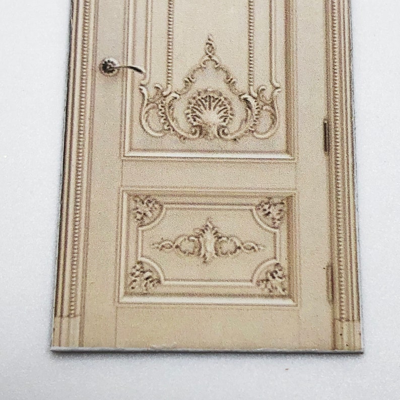 Miniature Ornate Cream Door Reproduction, PAPER Diorama Prop (1/48, 1/ ...