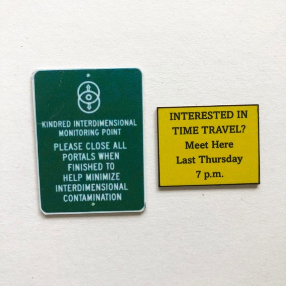 Unusual Miniature Signs for Time Travel and Interdimensional - Etsy