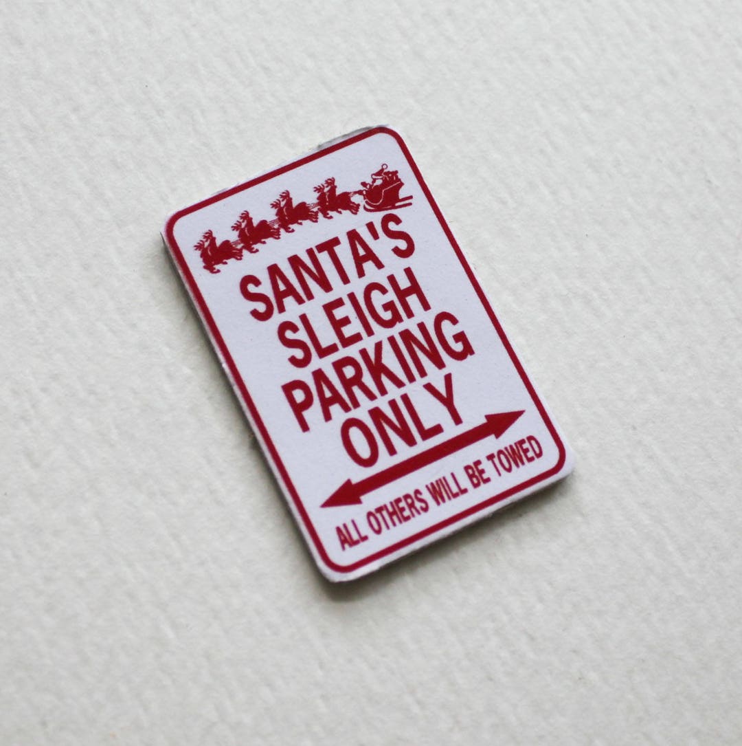 Christmas Miniature Santa's Sleigh Parking Sign: 1/12 Scale - Etsy