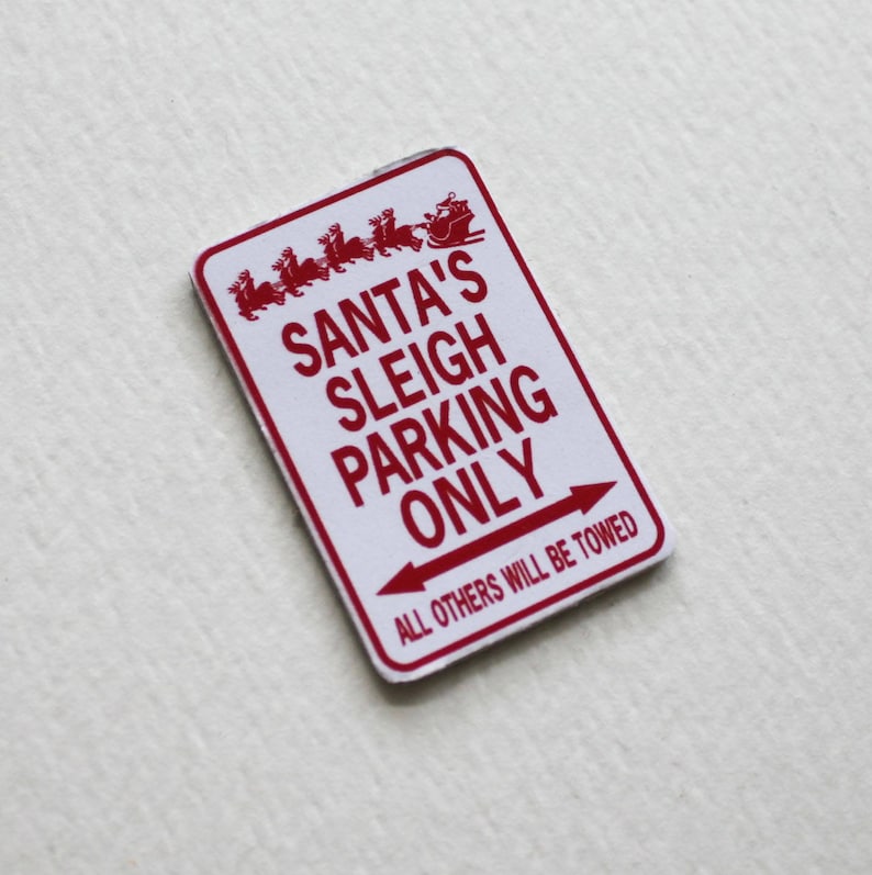 Christmas Miniature Santa's Sleigh Parking Only Sign in - Etsy