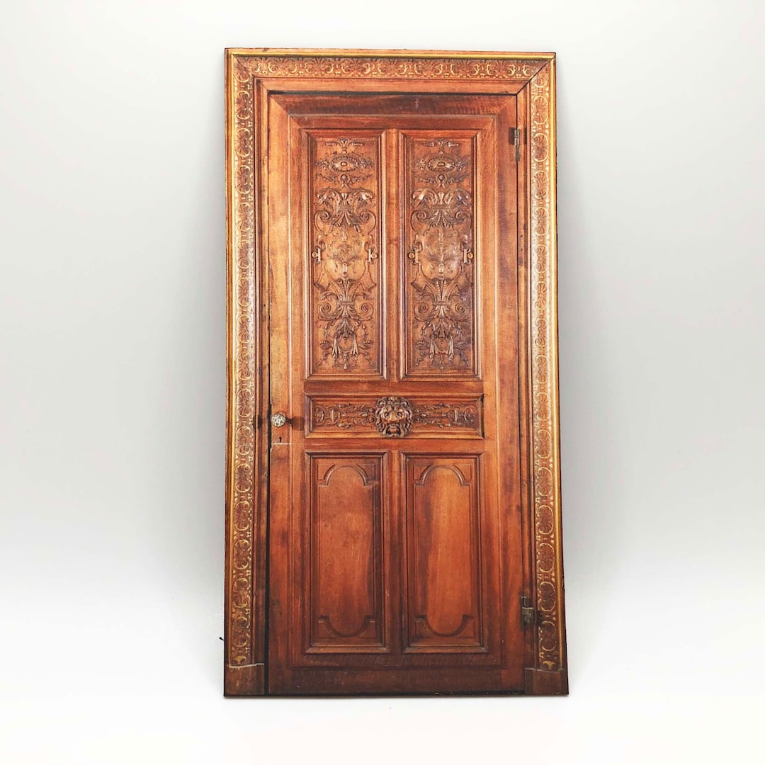 Miniature PAPER Reproduction of a Vintage French Carved Wood Door in ...