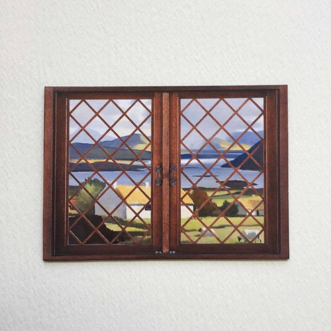 Faux Miniature Paper Prop Window With View of Irish Cottage and ...