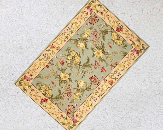 Miniature Rug Retro Style Hibiscus Flowers 1:12 Scale - Etsy