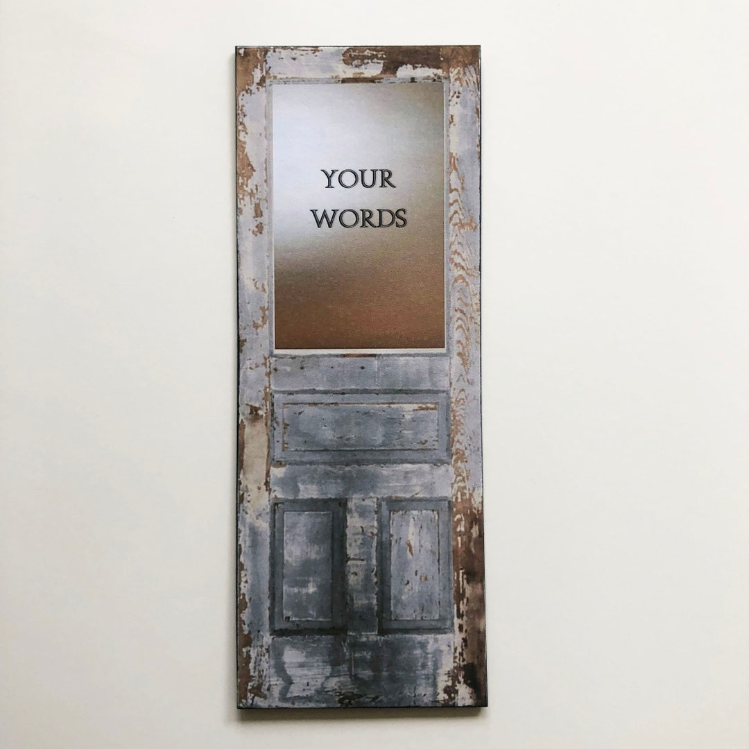 Grungy Door With Custom Wording on Window Miniature PAPER Reproduction ...