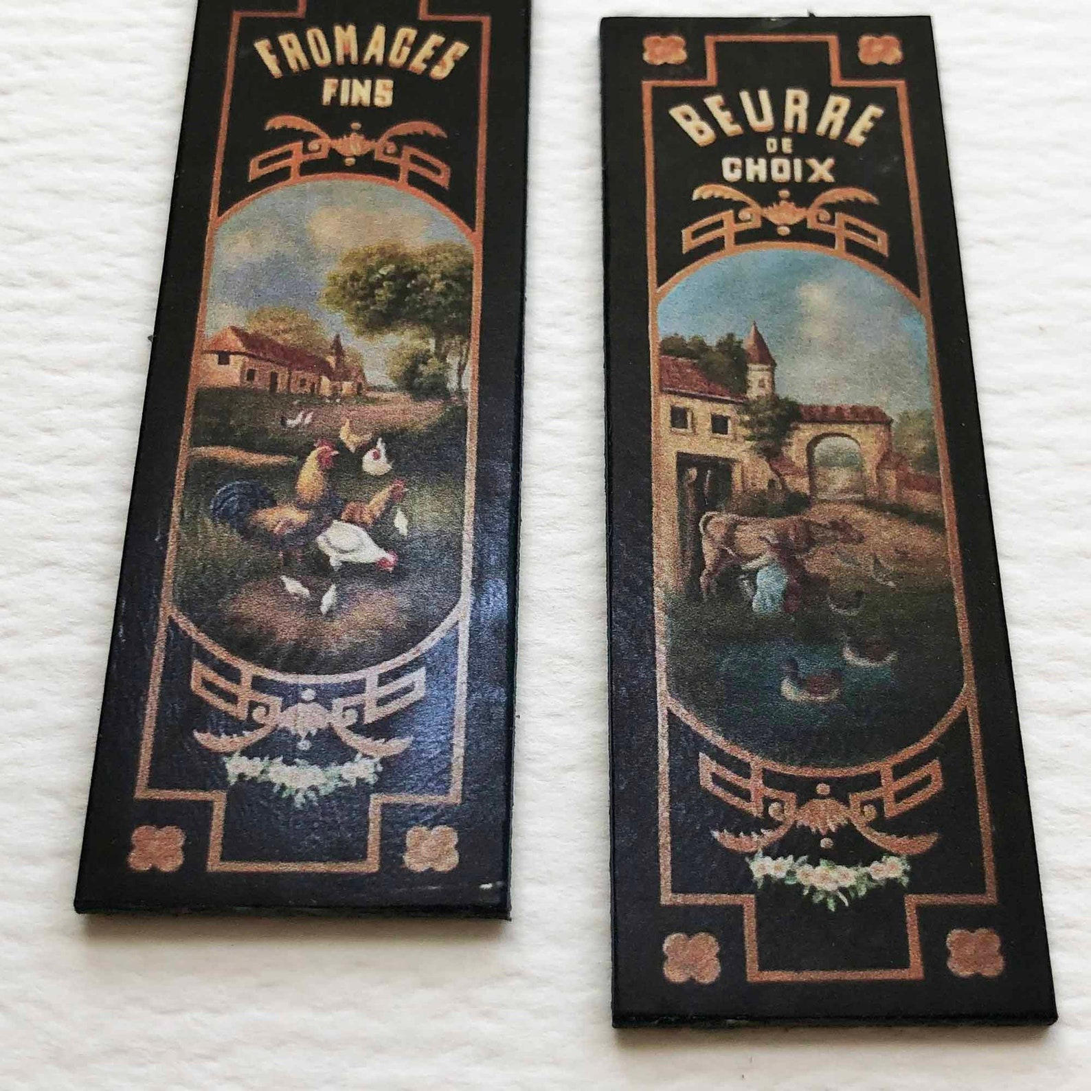 Miniature Reproduction Pair of 1930s French Cafe or Shop Sign Boards ...