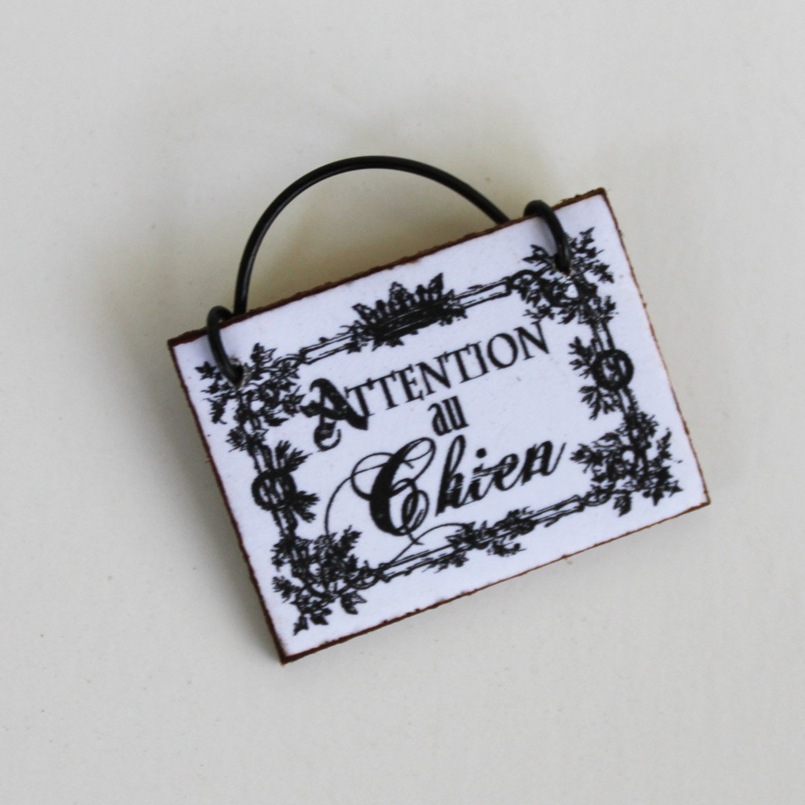 Miniature Sign Attention Au Chien Watch Out for the Dog in French Made ...