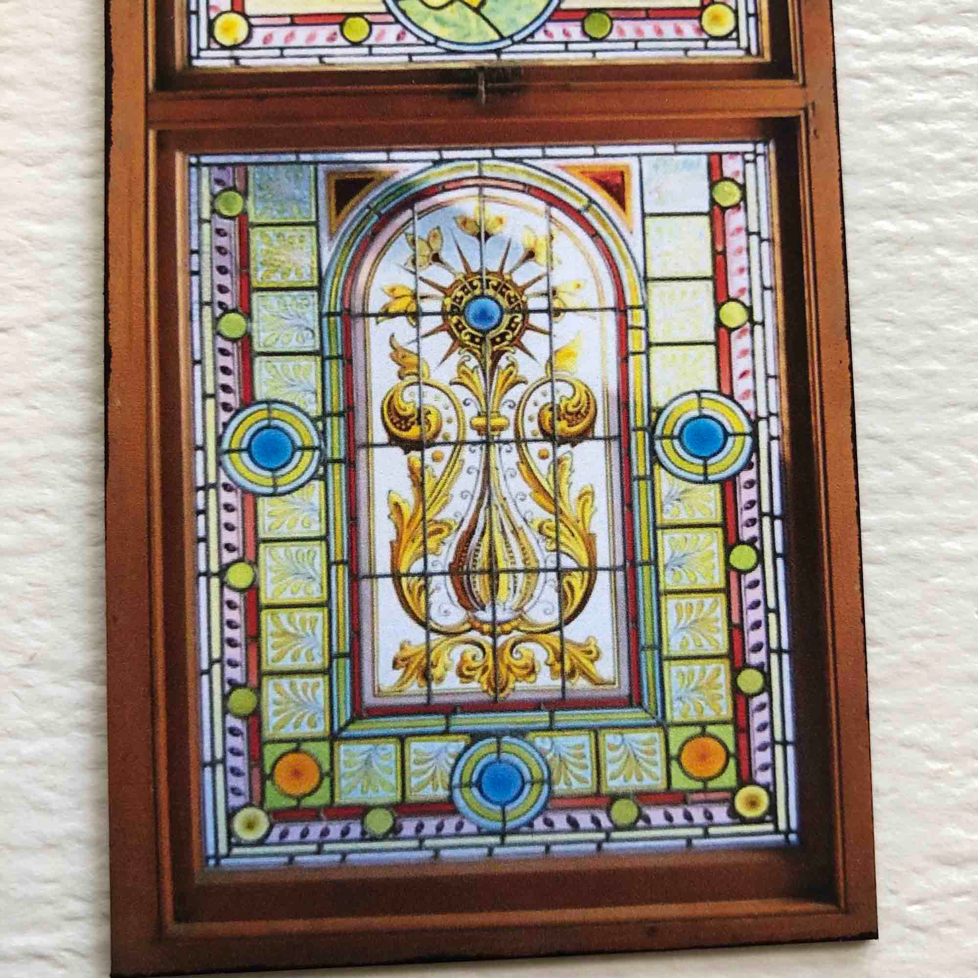 FAUX Miniature Victorian Landing PAPER Window Stained Glass | Etsy