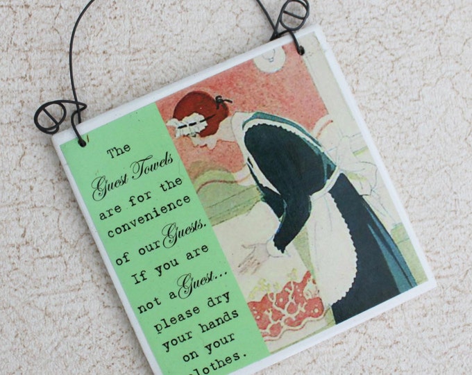 Bathroom Guest Towels Sign on Tile a Funny Sassy Saying - Etsy