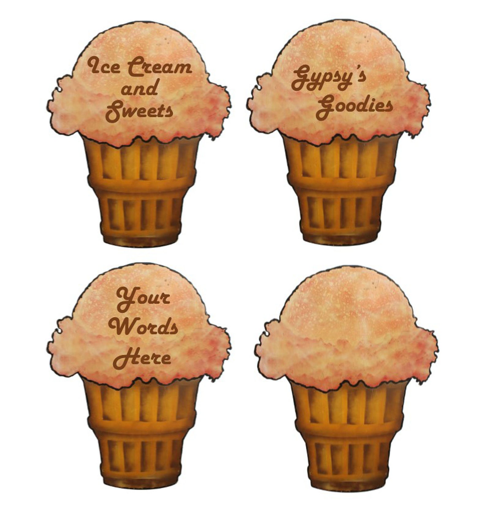 Miniature 1950 Ice Cream Shop Sign With Custom Wording for - Etsy