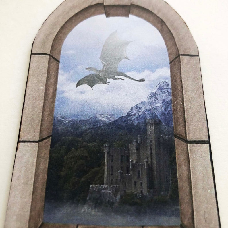 Castle Windows With View of Flying Dragon PAPER Miniatures in - Etsy