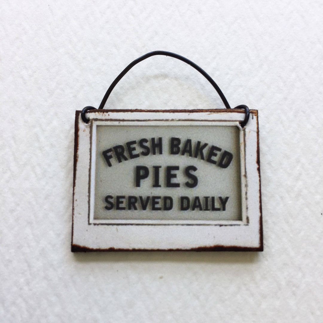 Vintage Look Miniature Paper Bakery Restaurant Sign Fresh Pies Served ...