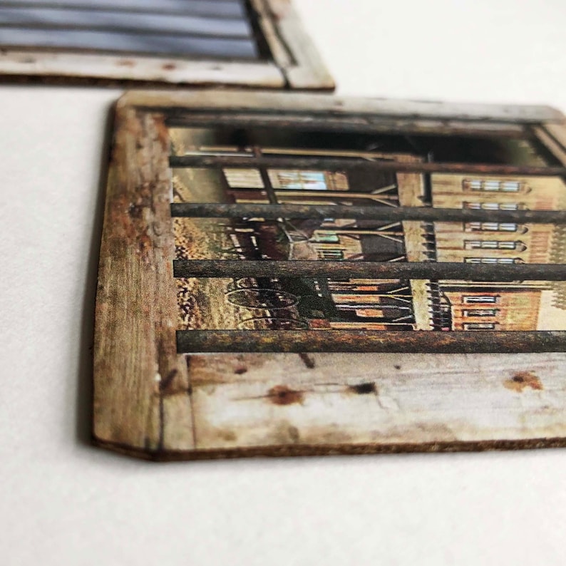 Rustic Jail Windows With Bars Miniature Paper Reproduction in | Etsy