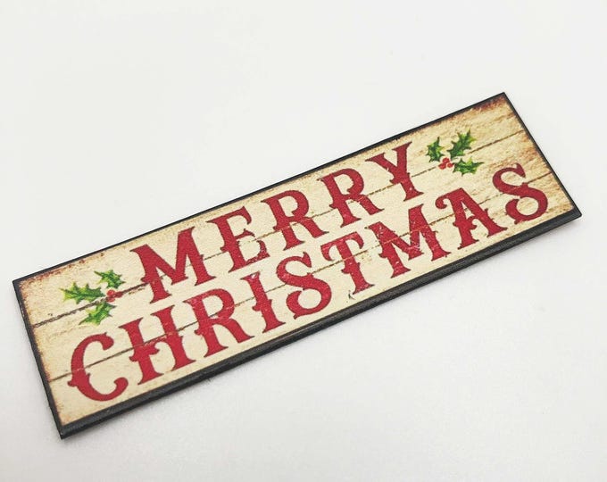 Merry Christmas Miniature PAPER Sign - Etsy