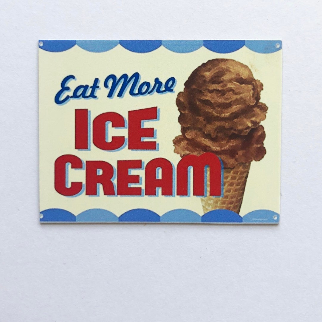 Miniature Retro Style Sign Eat More Ice Cream - Etsy
