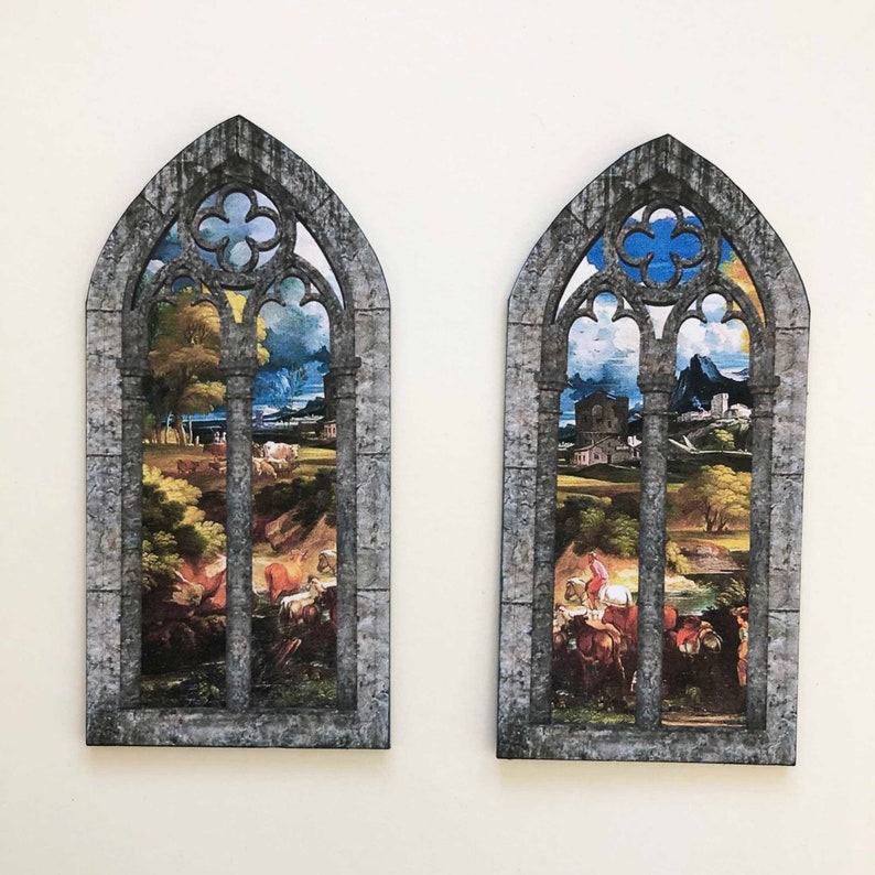 Gothic Castle Windows With Views Set Number THREE Paper | Etsy