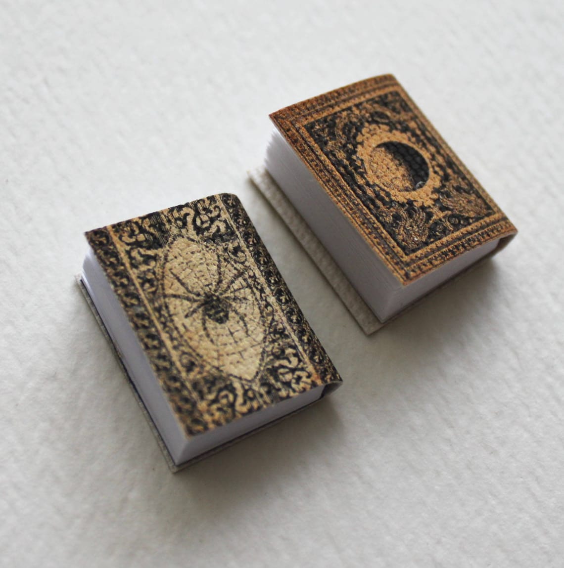 Pair of Miniature Spell Books Magic Books in 1:12 Scale for Dollhouse ...
