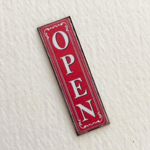 Miniature OPEN Sign in Red and White for Dollhouse 1:12 Scale - Etsy