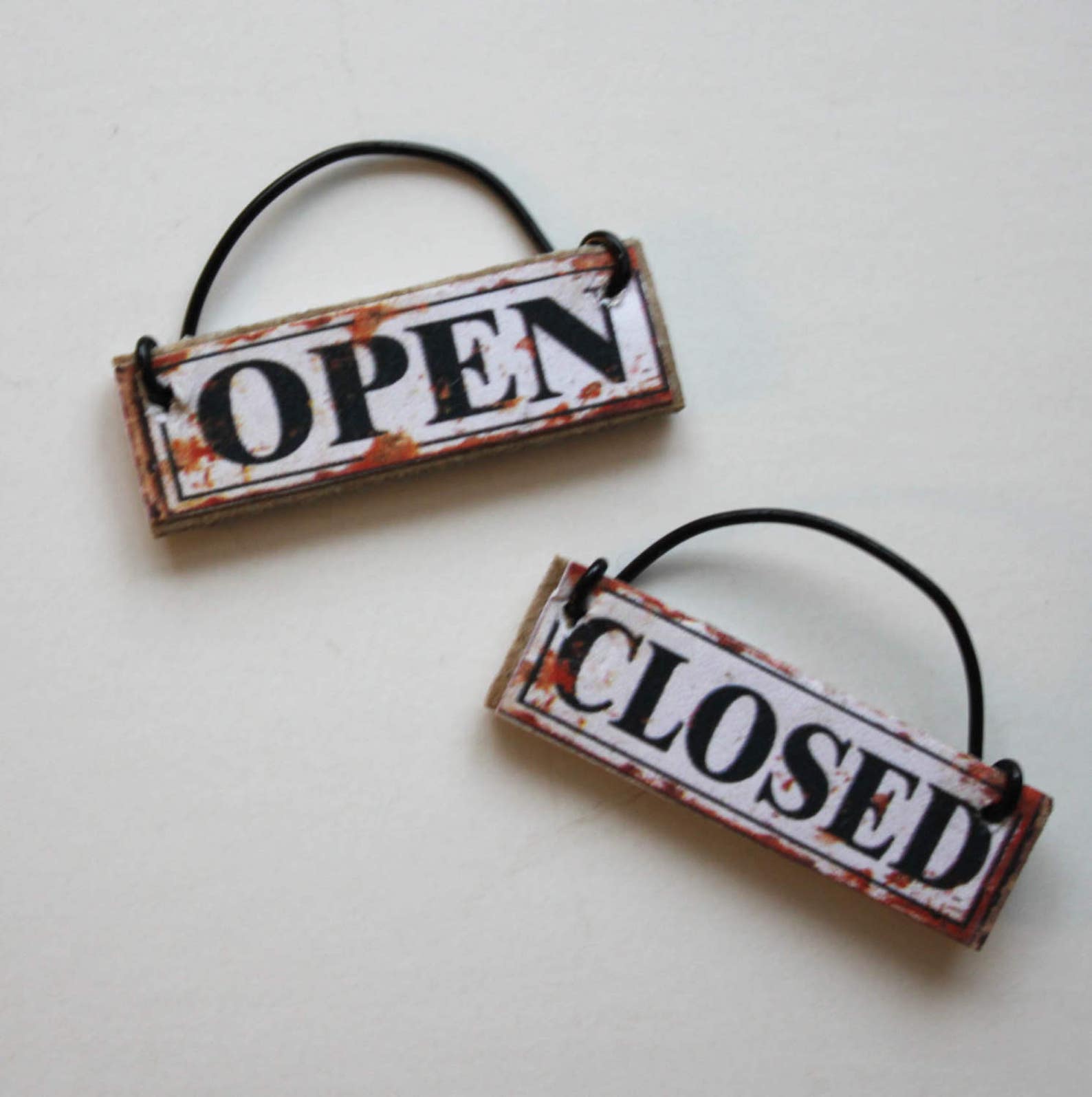 Miniature 1:12 Scale Open Closed Sign Shabby Rustic Timeworn Look - Etsy