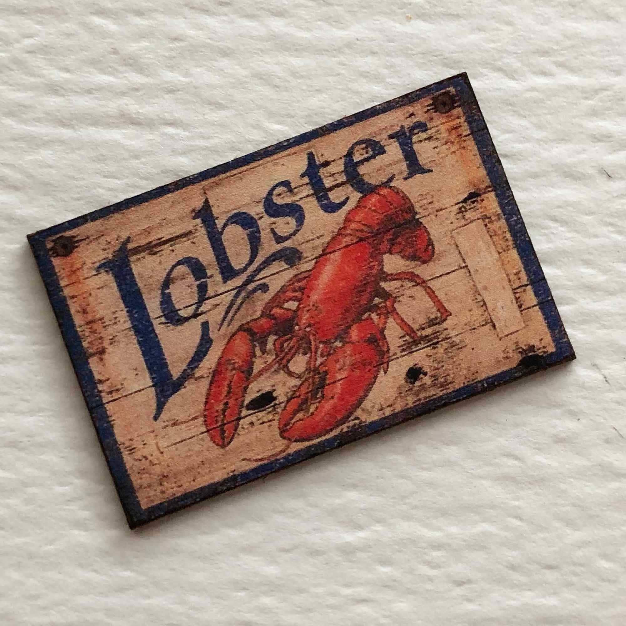 Miniature Lobster Sign Rustic Vintage Design for Restaurant or - Etsy ...